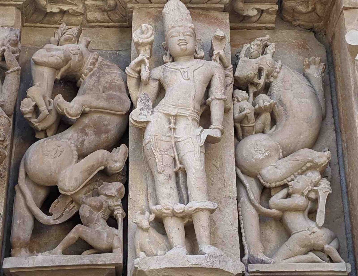 Vyala Sculpture that dominates Temples at Khajuraho